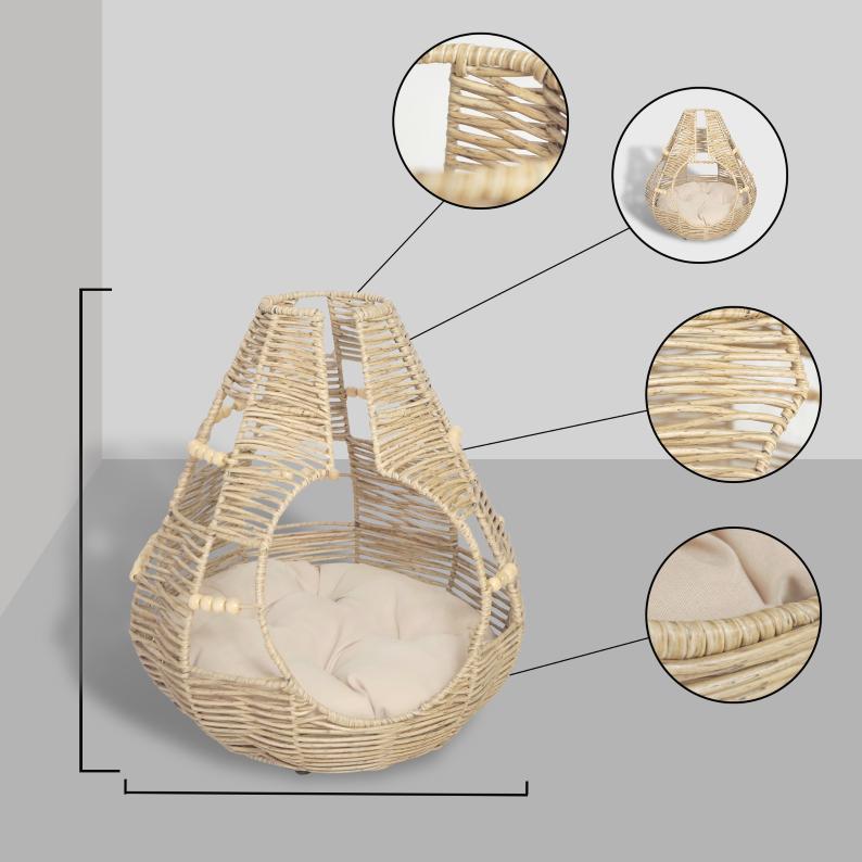 Round wicker hut #081A